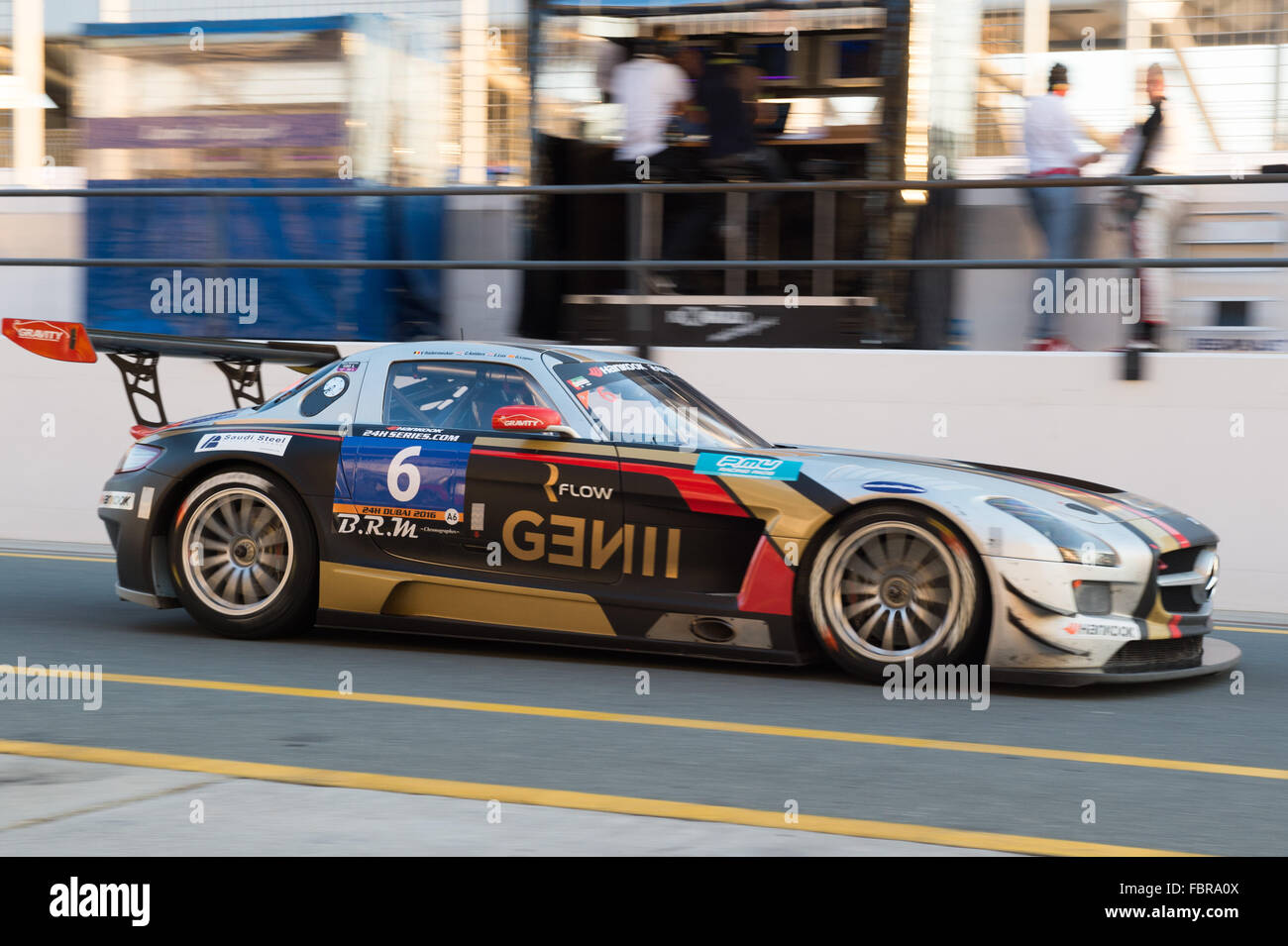 Gravity Racing International Mercedes SLS AMG GT3 in the pit lane ...