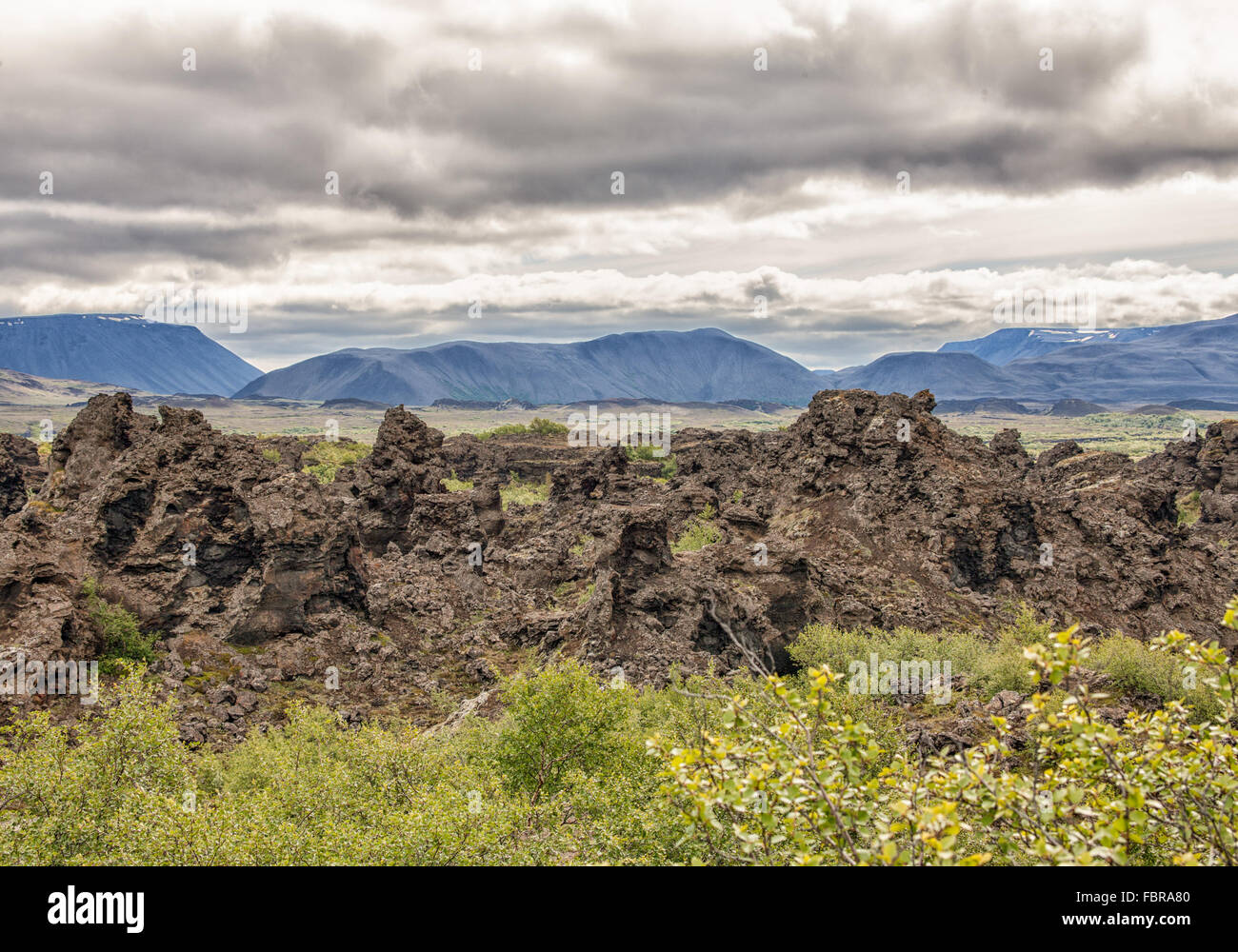 North Iceland, Iceland. 1st Aug, 2015. The giant jagged volcanic lava ...