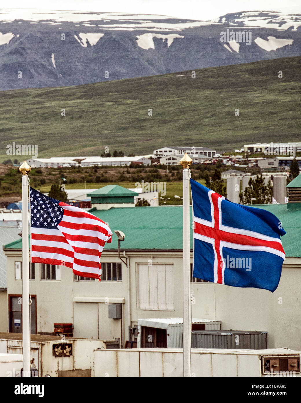 Akureyri, North Eastern Iceland, Iceland. 1st Aug, 2015. The flags of ...