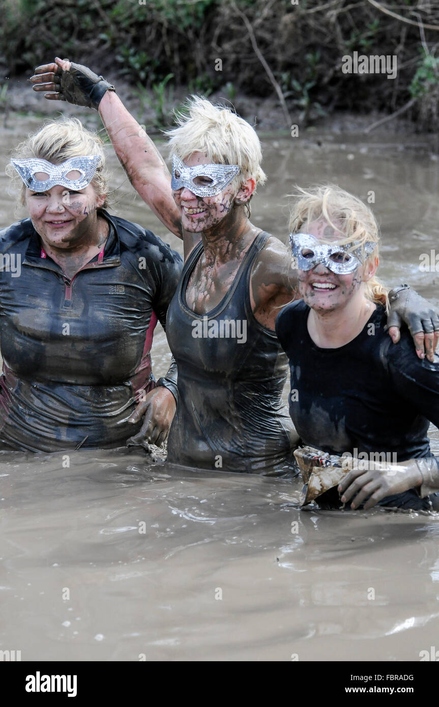 Runners at obstacle course race, UK Stock Photo - Alamy
