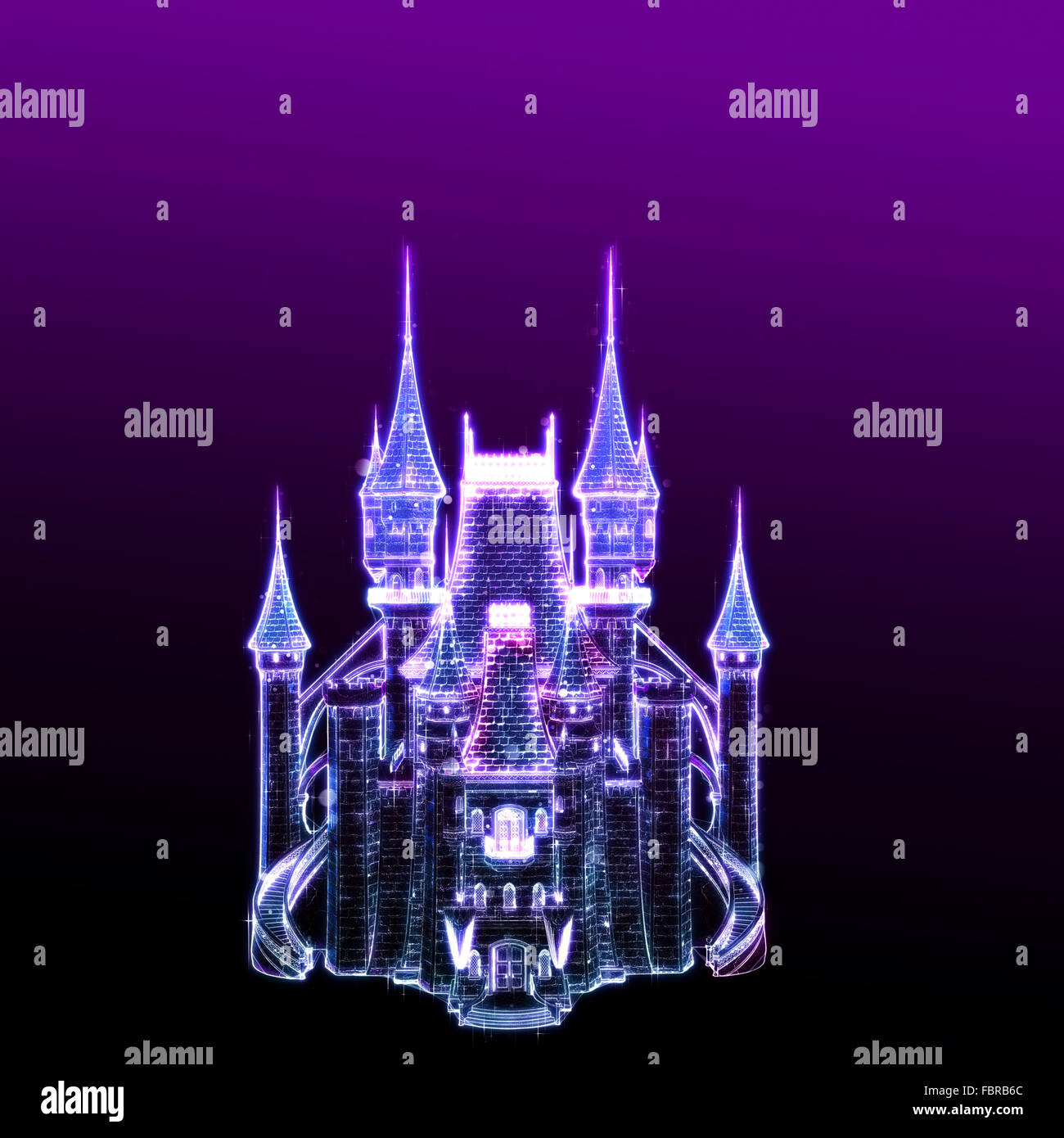Glowing Fantasy Castle Stock Photo - Alamy