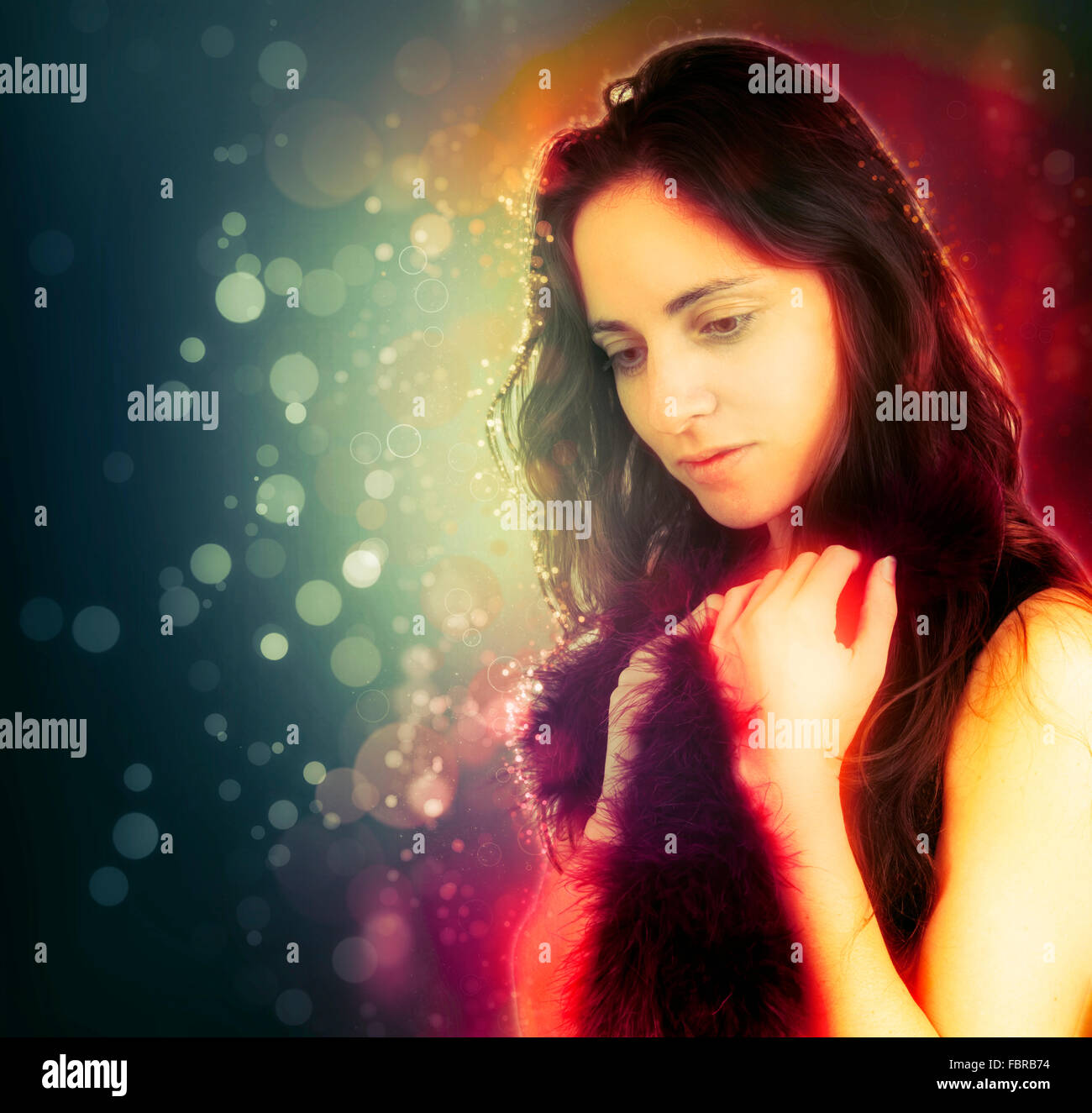 Digitally manipulated longing Emotional woman Stock Photo - Alamy