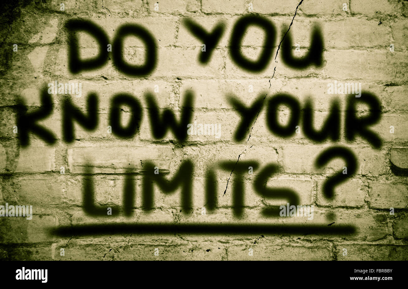 Know your limits hi-res stock photography and images - Alamy