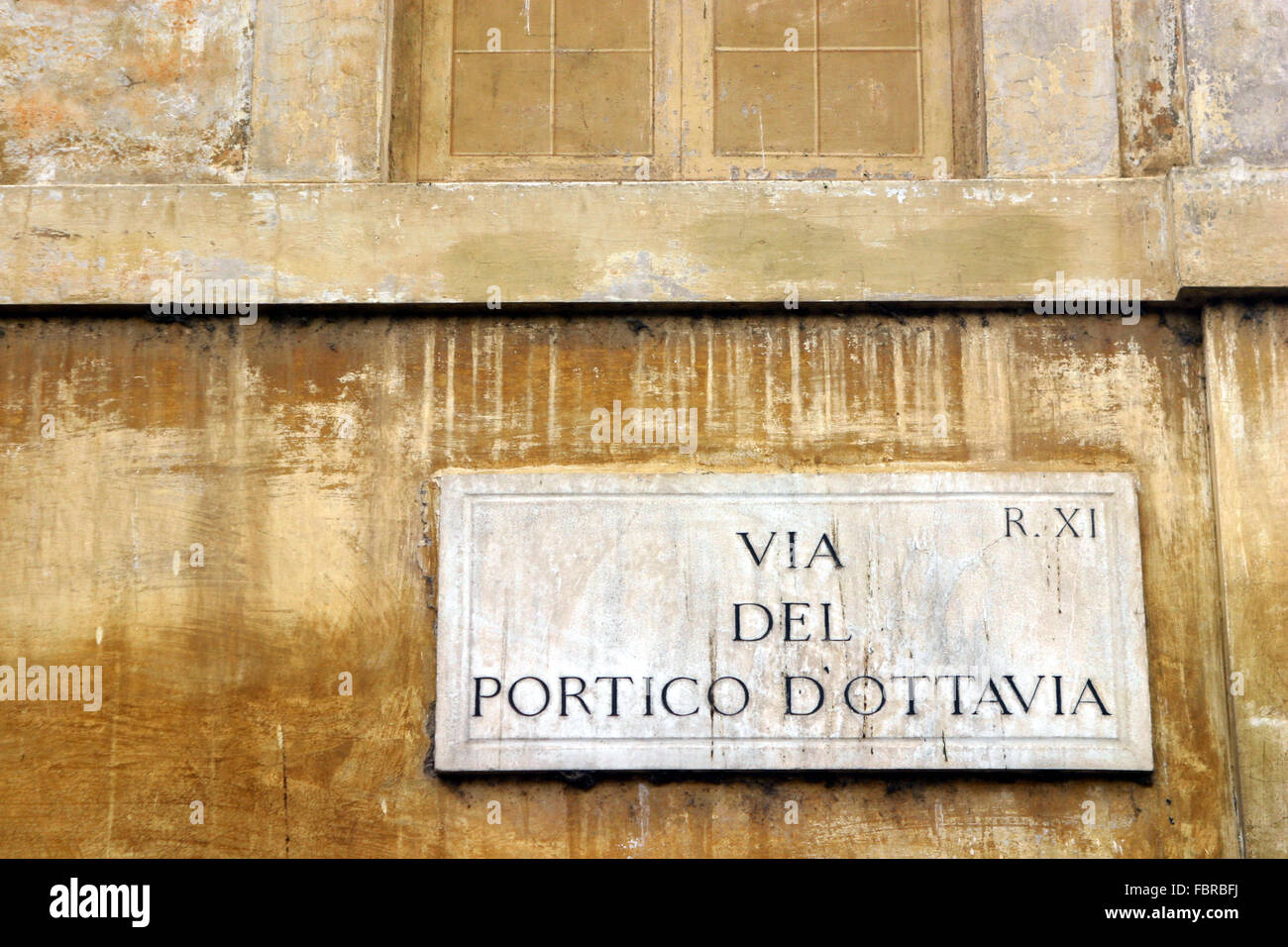 Via Del Portico Dottavia, Roman street sign, Rome Italy Stock Photo - Alamy