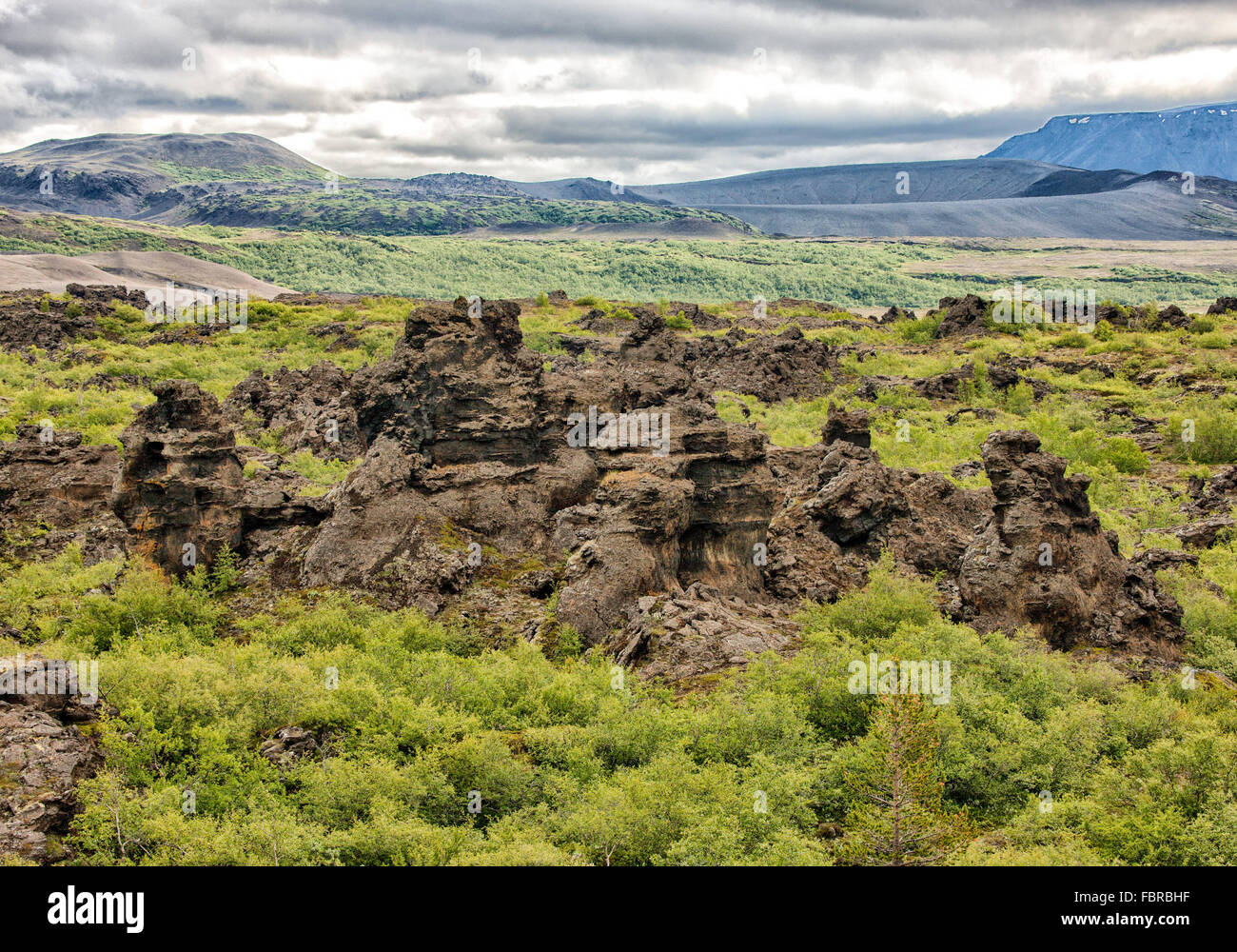 North Iceland, Iceland. 1st Aug, 2015. The giant jagged volcanic lava ...