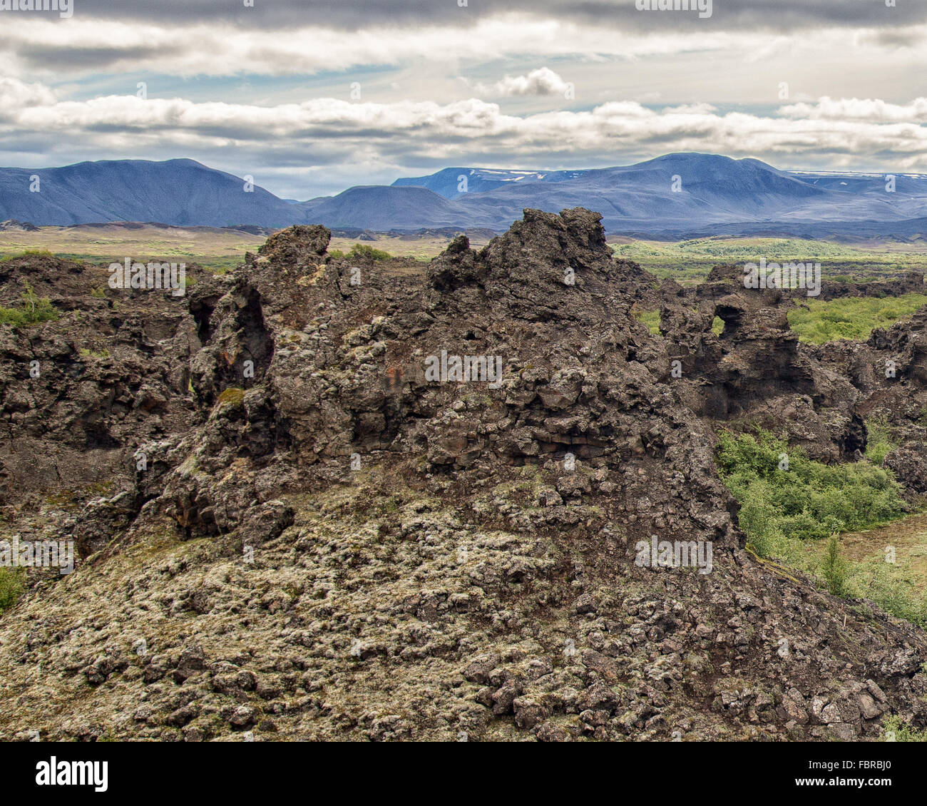 North Iceland, Iceland. 1st Aug, 2015. The giant jagged volcanic lava ...