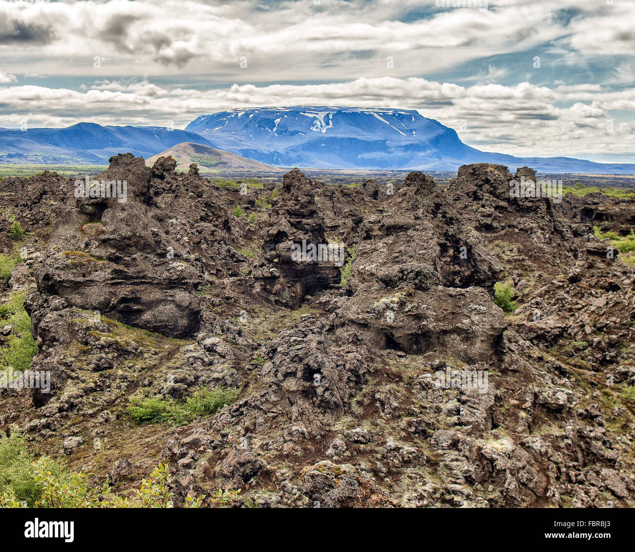 North Iceland, Iceland. 1st Aug, 2015. The giant jagged volcanic lava ...