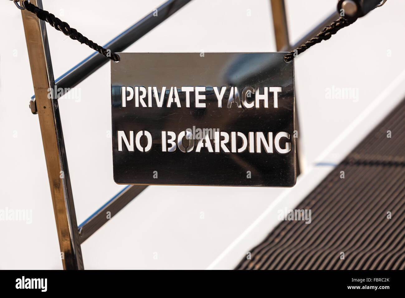 No boarding private yacht sign hi-res stock photography and images - Alamy