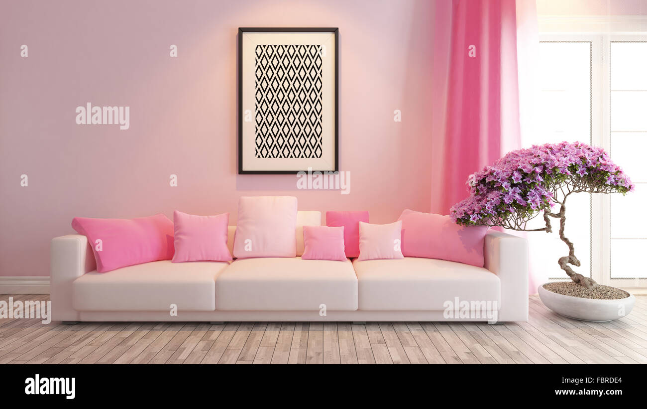 Pink interior design hi-res stock photography and images - Alamy