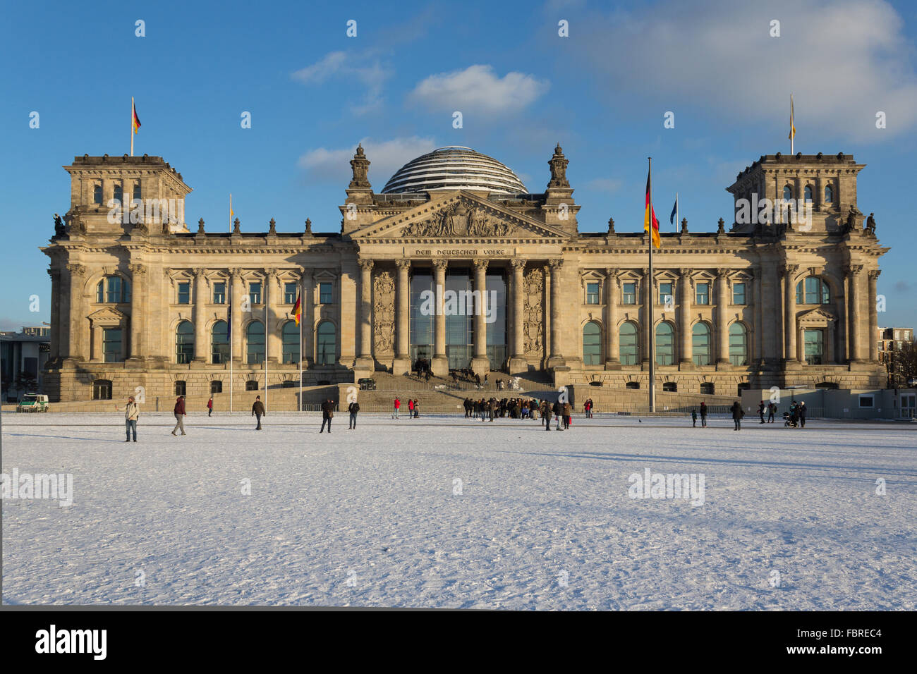 Facade view of the Reichstag (Bundestag) building in Berlin, Germany ...