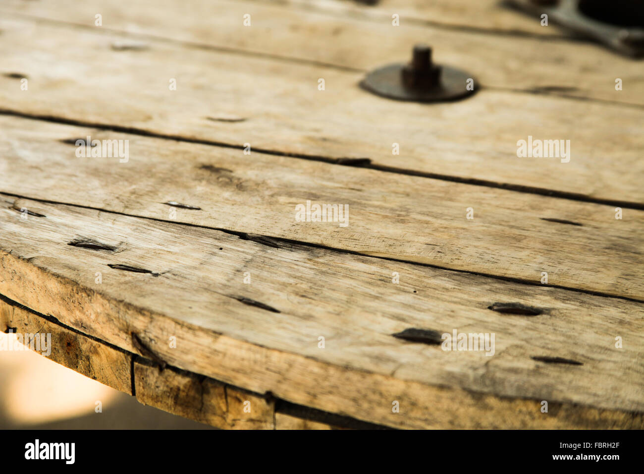 Wooden cable roll hi-res stock photography and images - Alamy