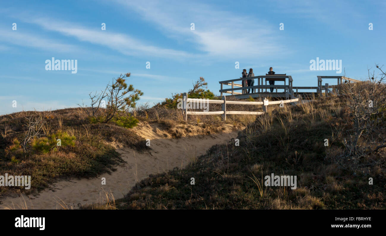 Observation platform at the Marconi Station, with tourists overlooking ...