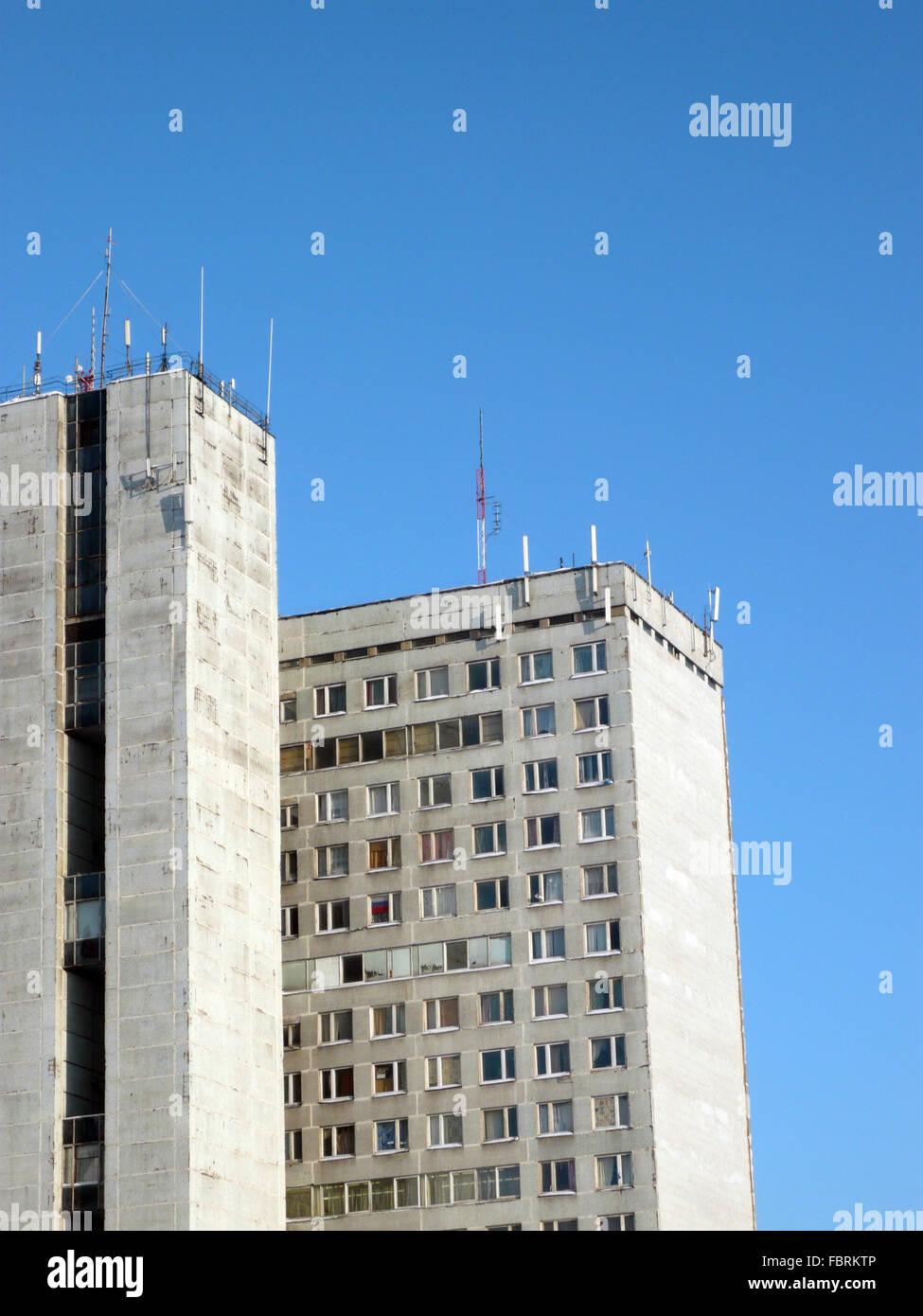 edge of office building with many antennas Stock Photo - Alamy