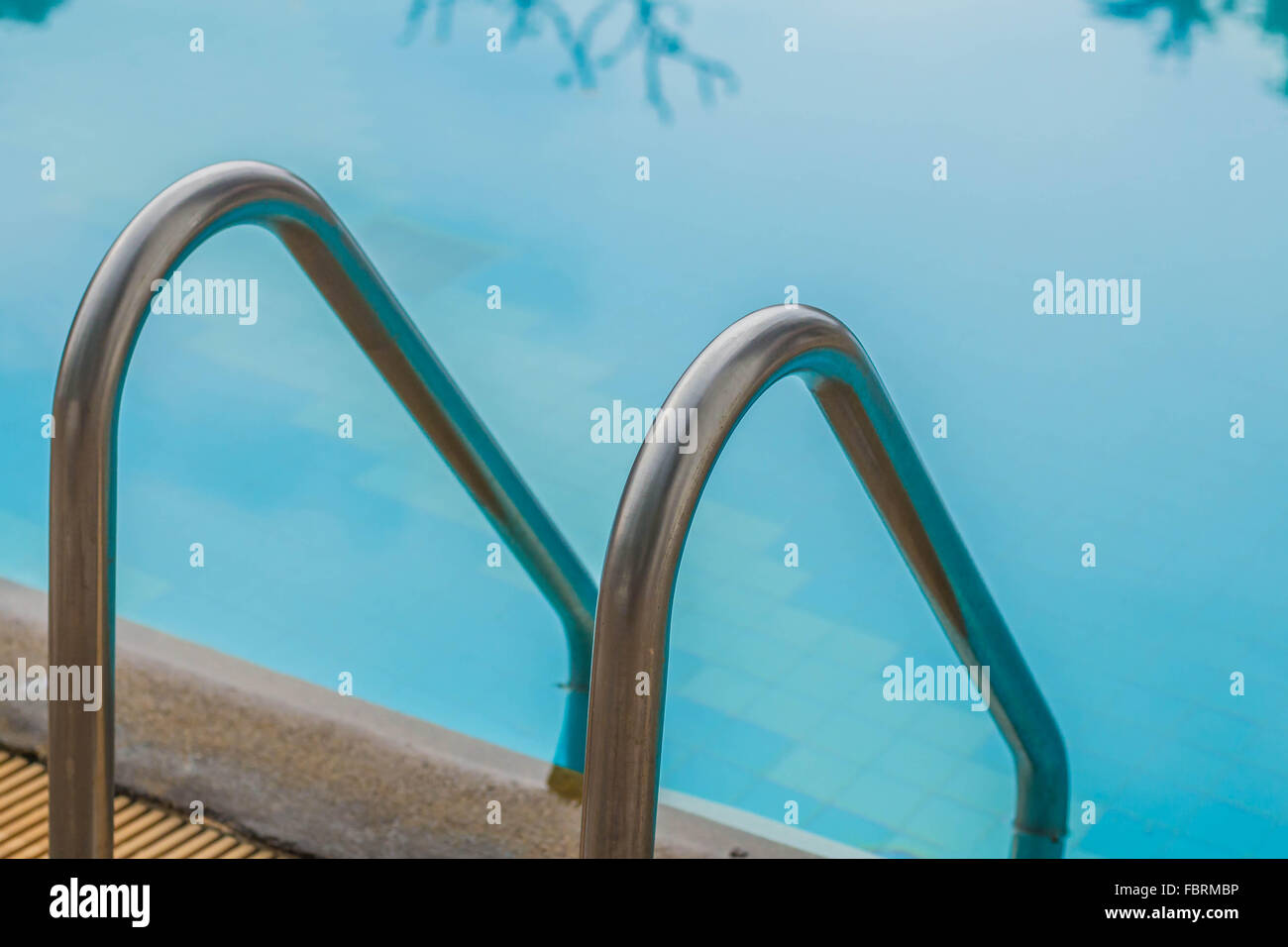 Railing of the pool inside the building Stock Photo - Alamy