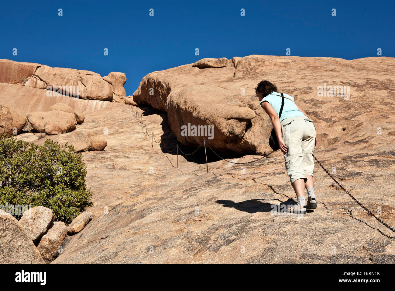 Climbing on granite inselbergs at Bushman Paradise Spitzkoppe Namibia ...