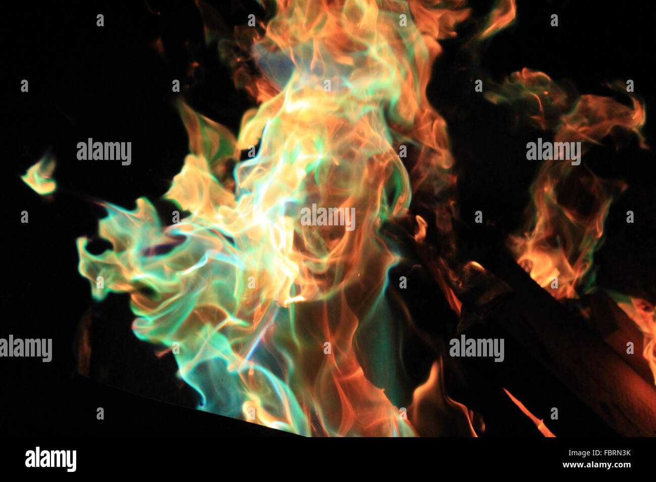 Fire with Colorful Flames Stock Photo - Alamy
