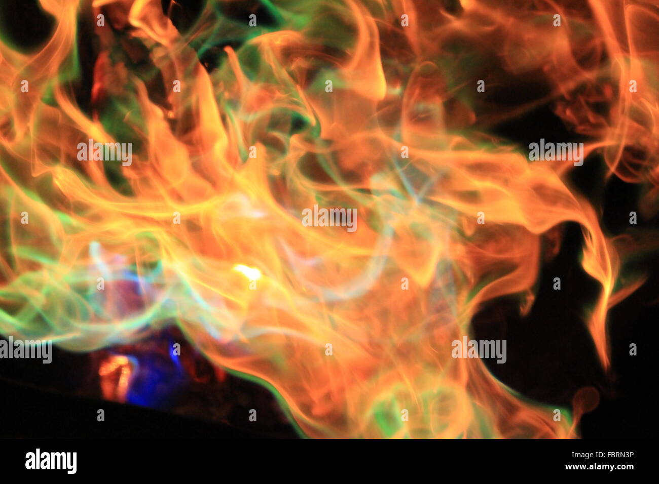 Fire with Colorful Flames Stock Photo - Alamy
