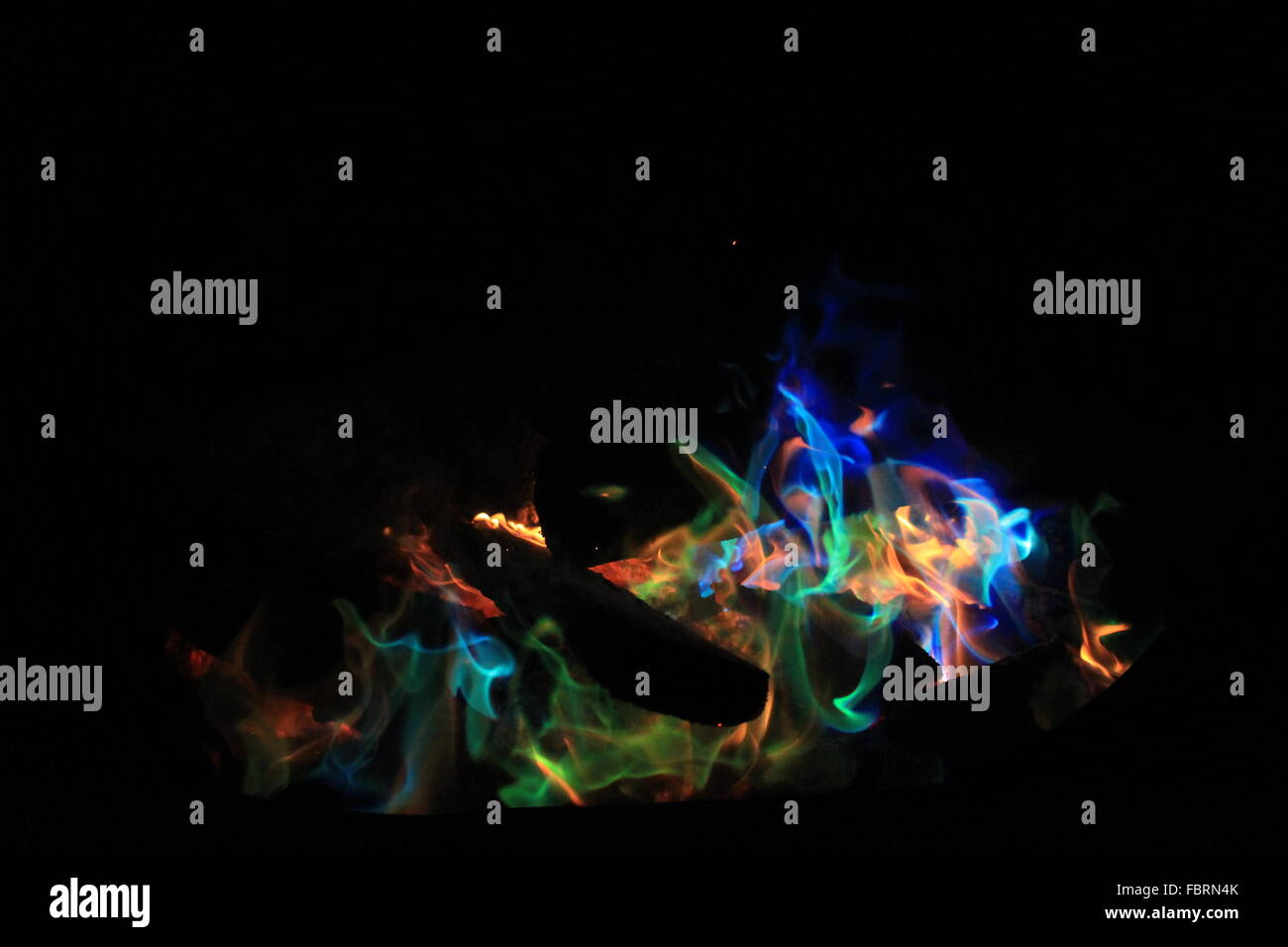 Fire with Colorful Flames Stock Photo - Alamy