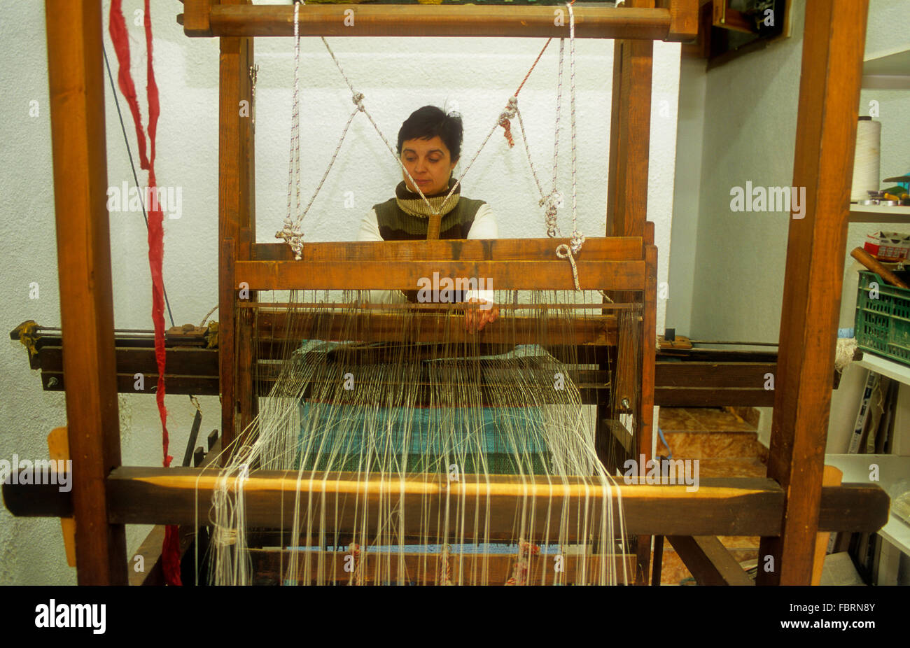 Isabel Montoya doing `Jarapas´ demostration.Loom.Nijar, Almeria ...