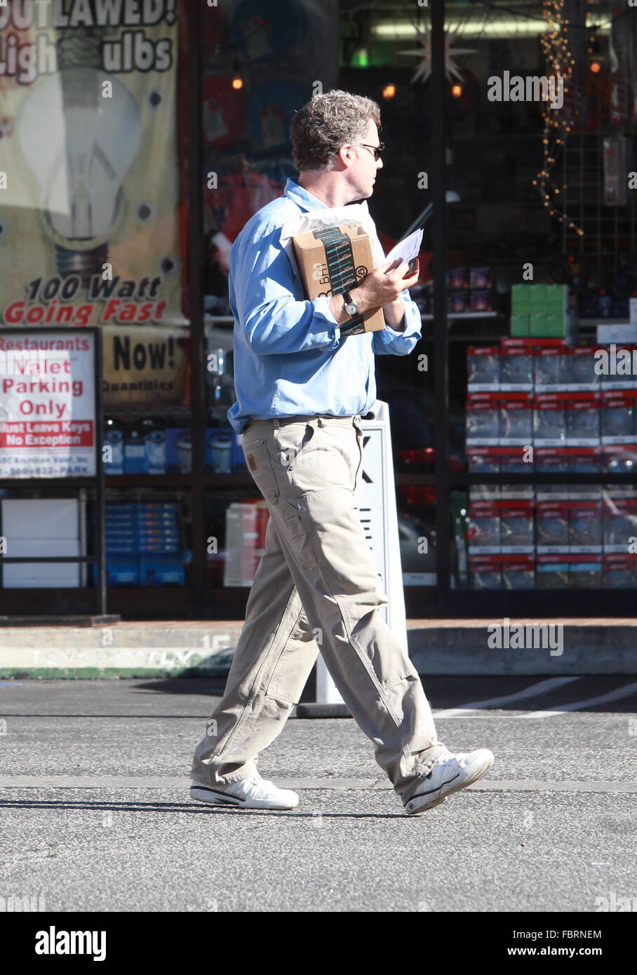 Will Ferrell drops off some Amazon packets at The UPS Store in Beverly ...