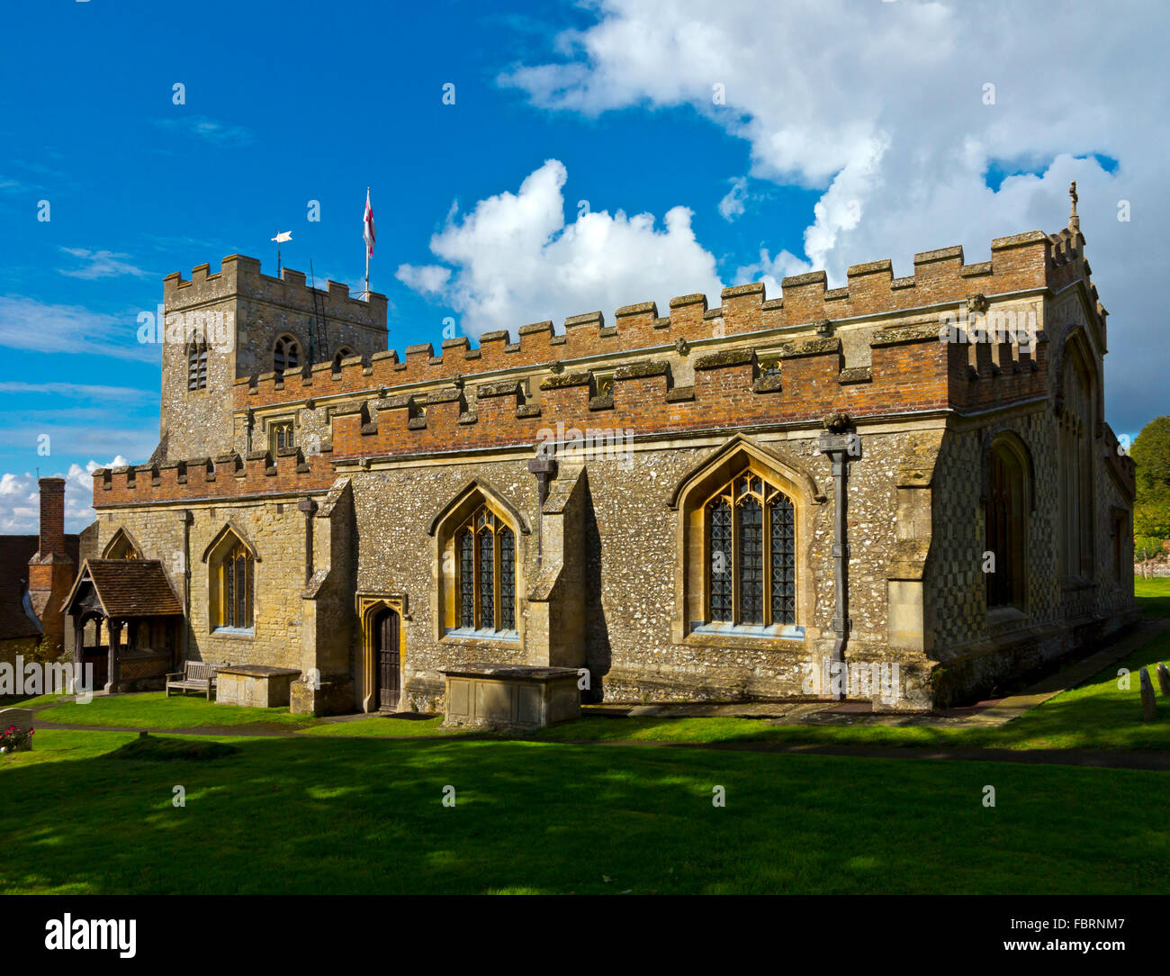 Exterior view of the medieval parish church of Saint Mary the Virgin in ...