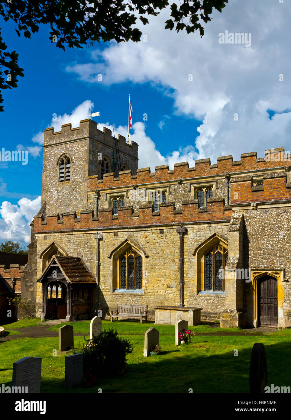 Exterior view of the medieval parish church of Saint Mary the Virgin in ...