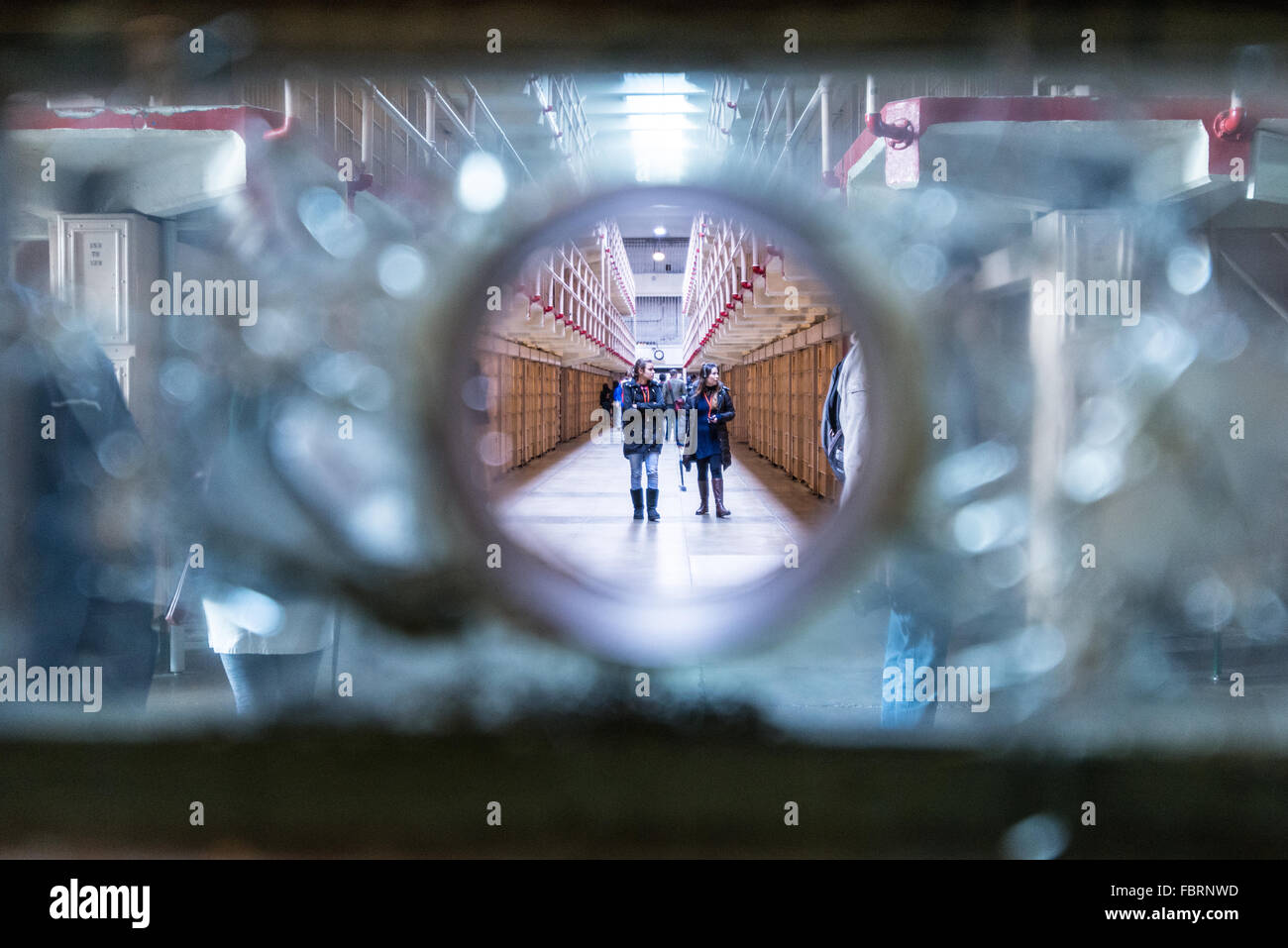 Alcatraz prison peep hole Stock Photo - Alamy