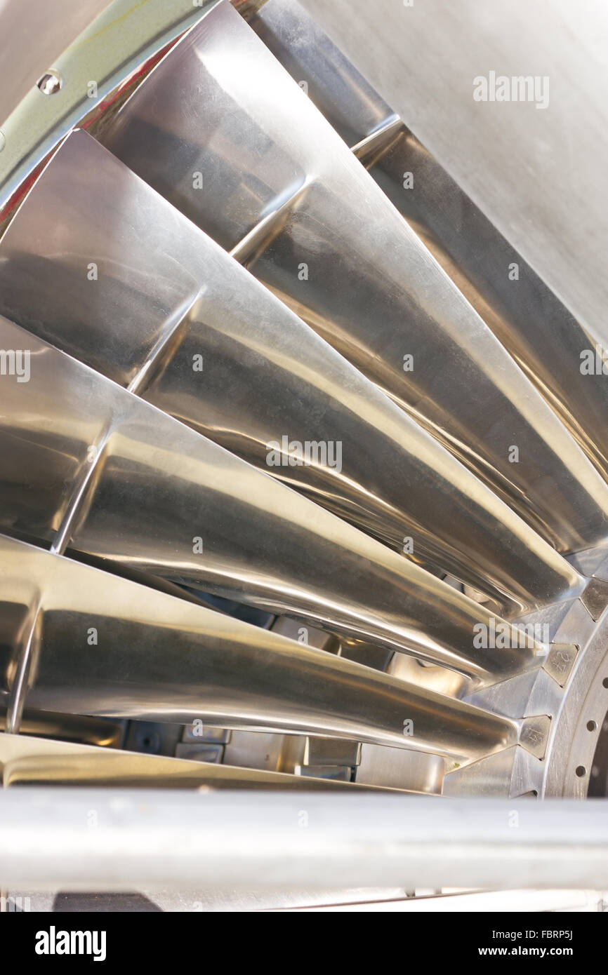 Airplane jet engine blades closeup Stock Photo - Alamy