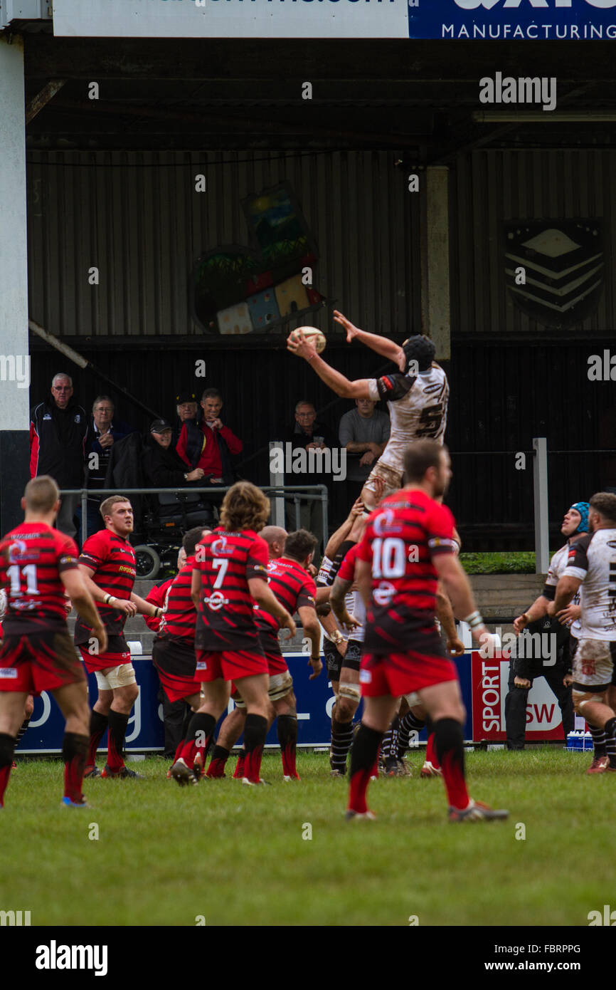 Wales, United Kingdom. October 10 2015. Pontypridd RFC play Aberavon ...