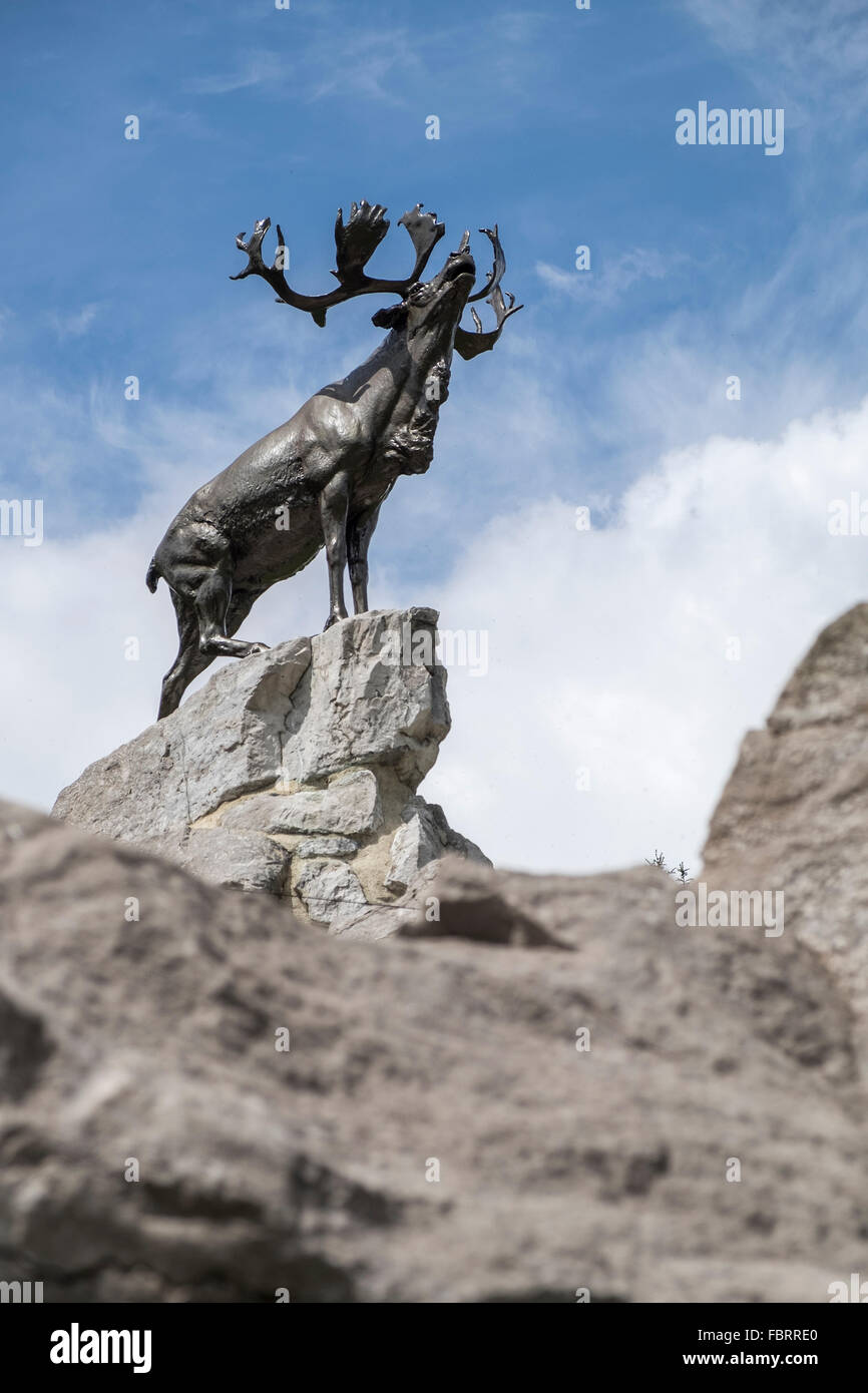 Caribou statue, Newfoundland Regiment Memorial, Beaumont-Hamel Stock ... Caribou statue, Newfoundland Regiment Memorial, Beaumont-Hamel Stock ...