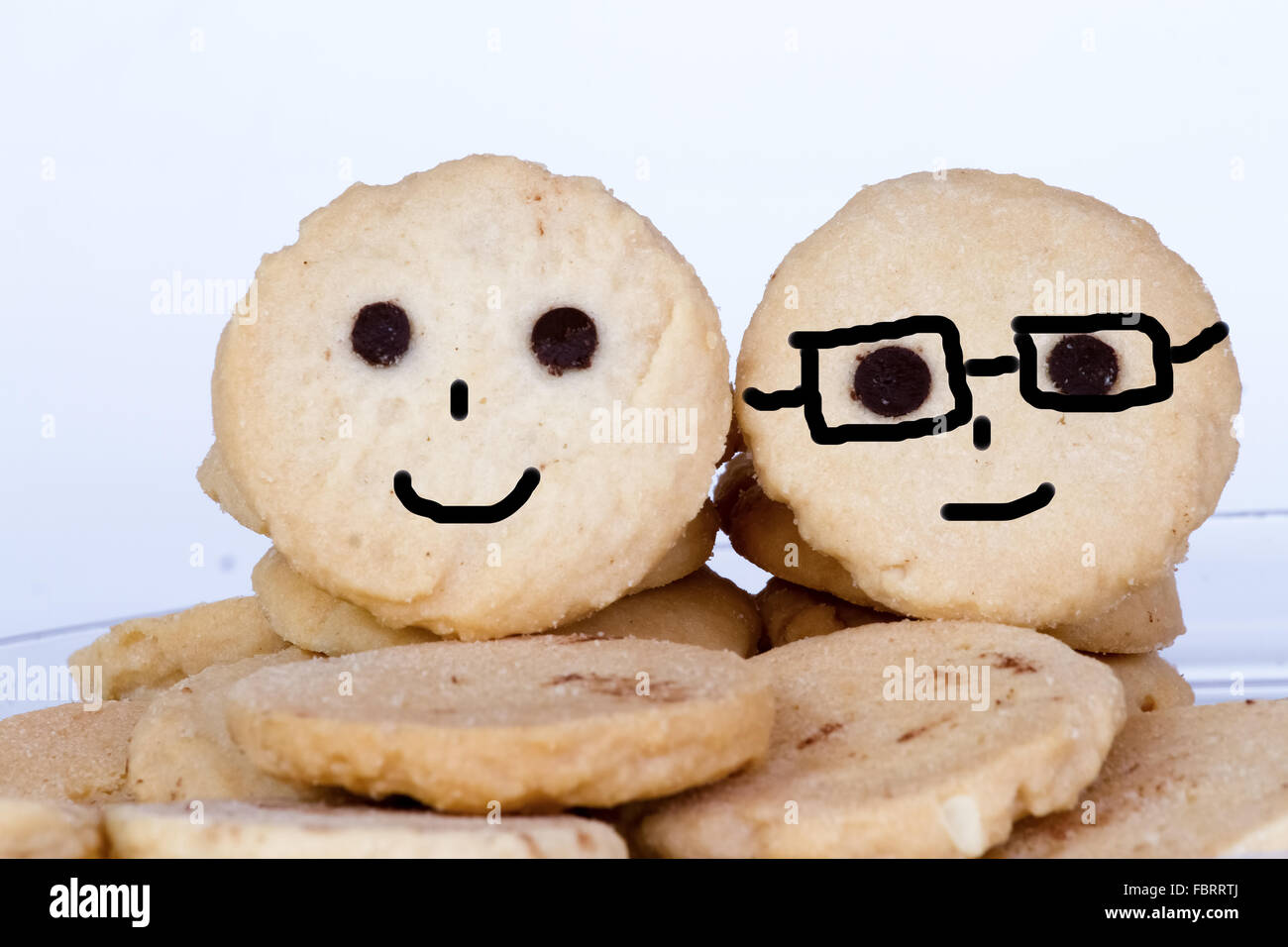 cookies face isolated on white background Stock Photo - Alamy