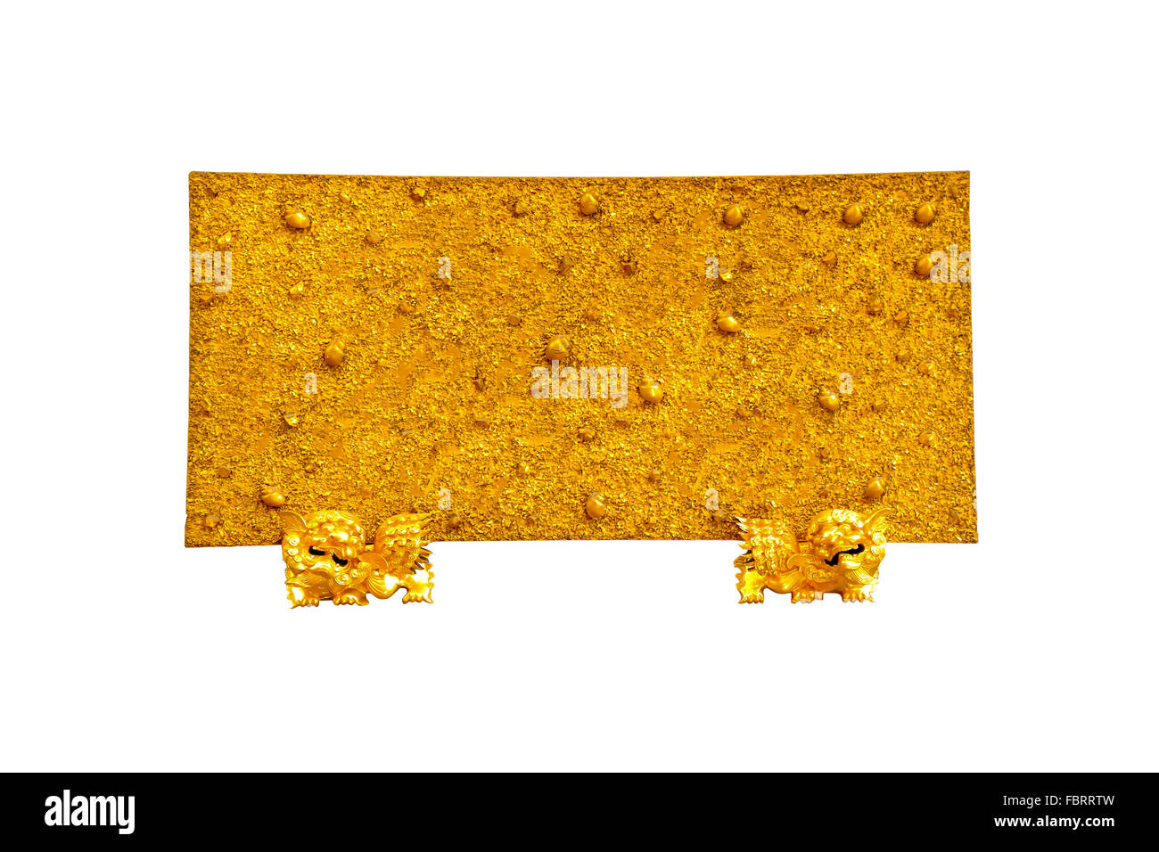 label gold signboard isolated on white background Stock Photo - Alamy