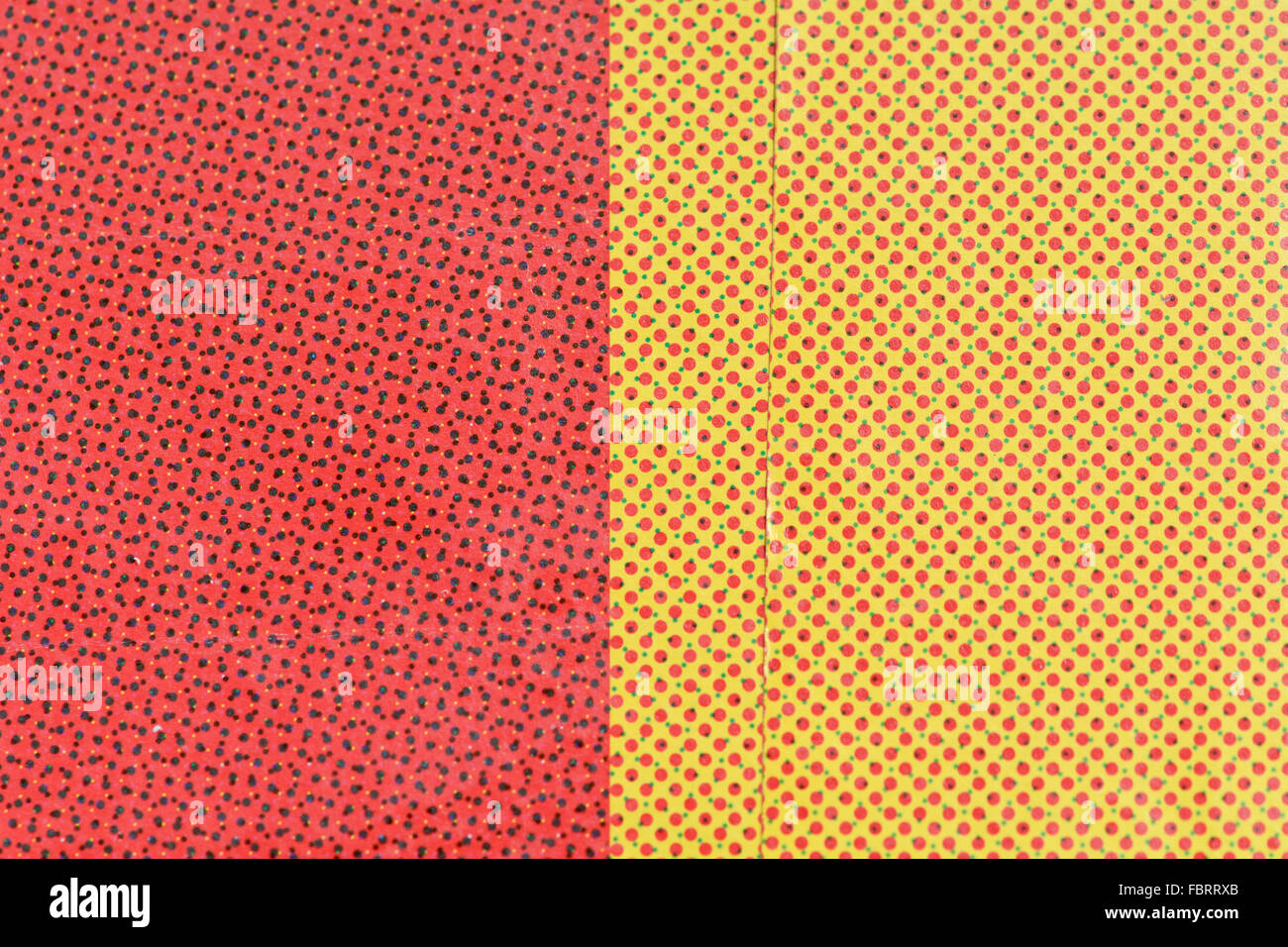 Red and yellow poster pattern with red dots Stock Photo - Alamy