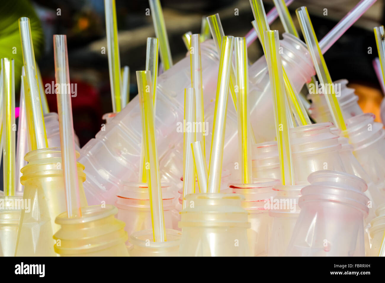 Plastic straw top view hi-res stock photography and images - Alamy