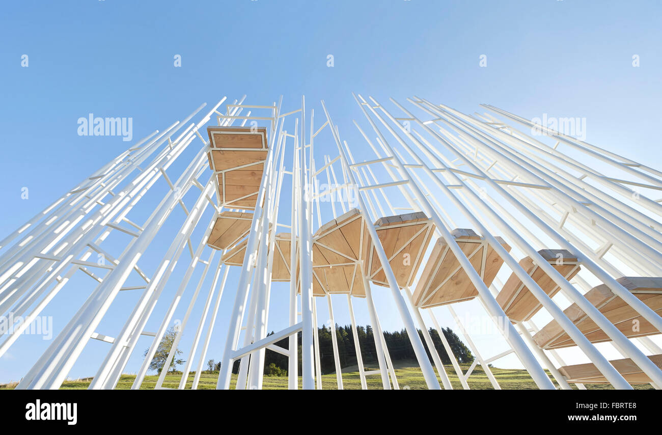 Elevating a staircase amongst a field of slender posts. project:BUS ...