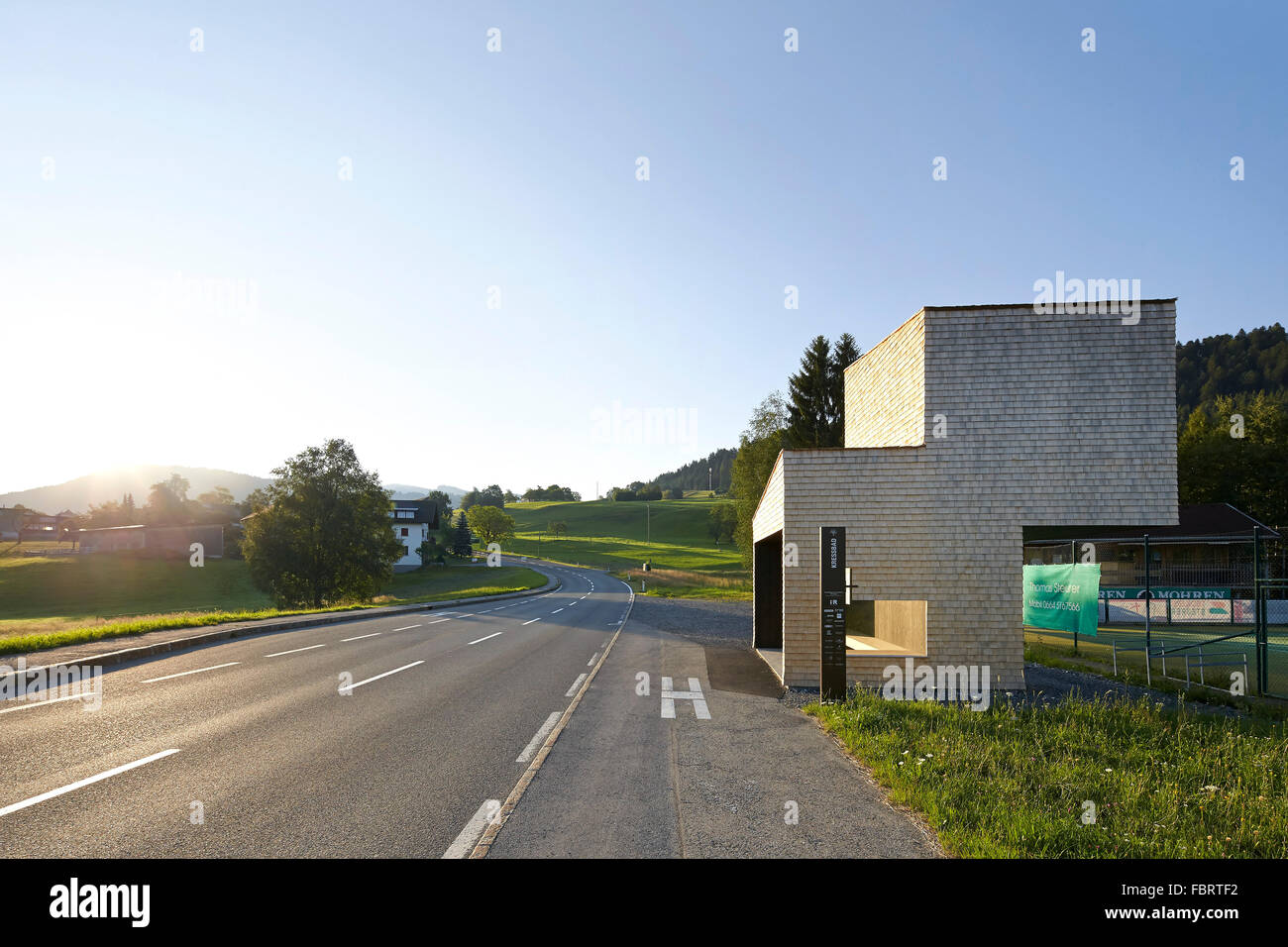 Bus shelter in morning light. Bus Stop Kressbad by Sami Rintala Dagur ...