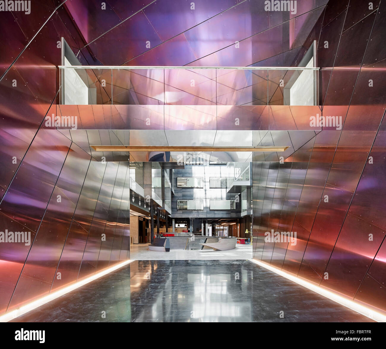 Wall cladding with metallic shimmer. The Alphabeta Building, London ...