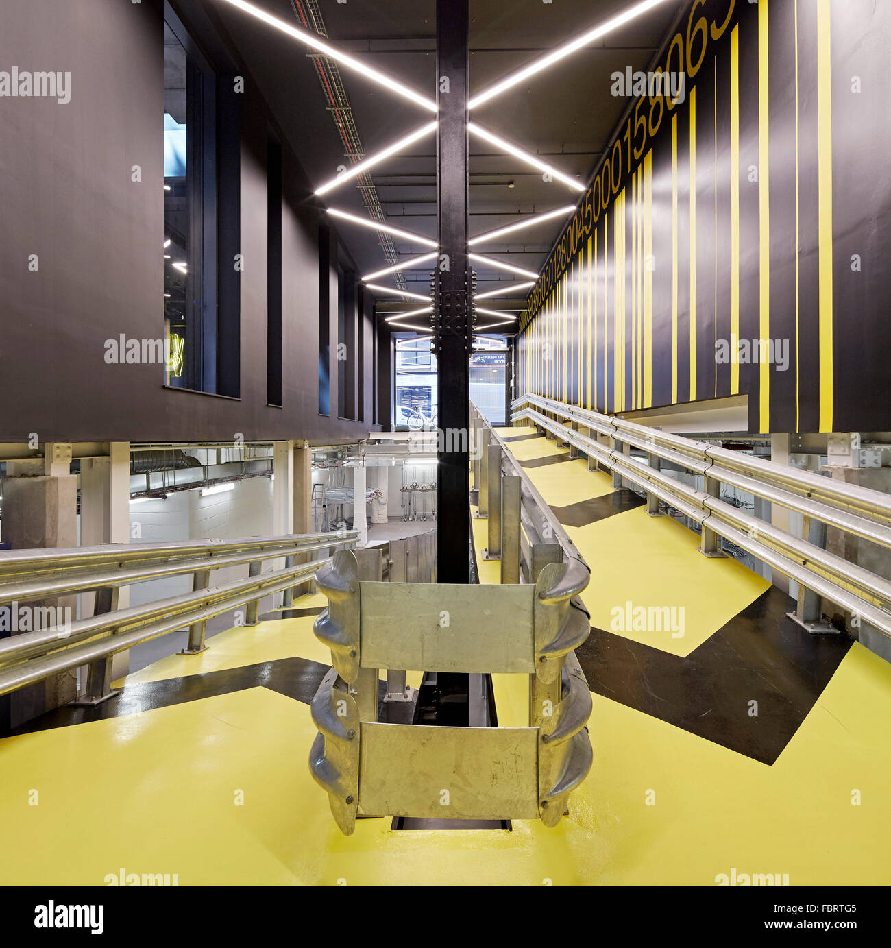 Slope of cycle ramp. The Alphabeta Building, London, United Kingdom ...