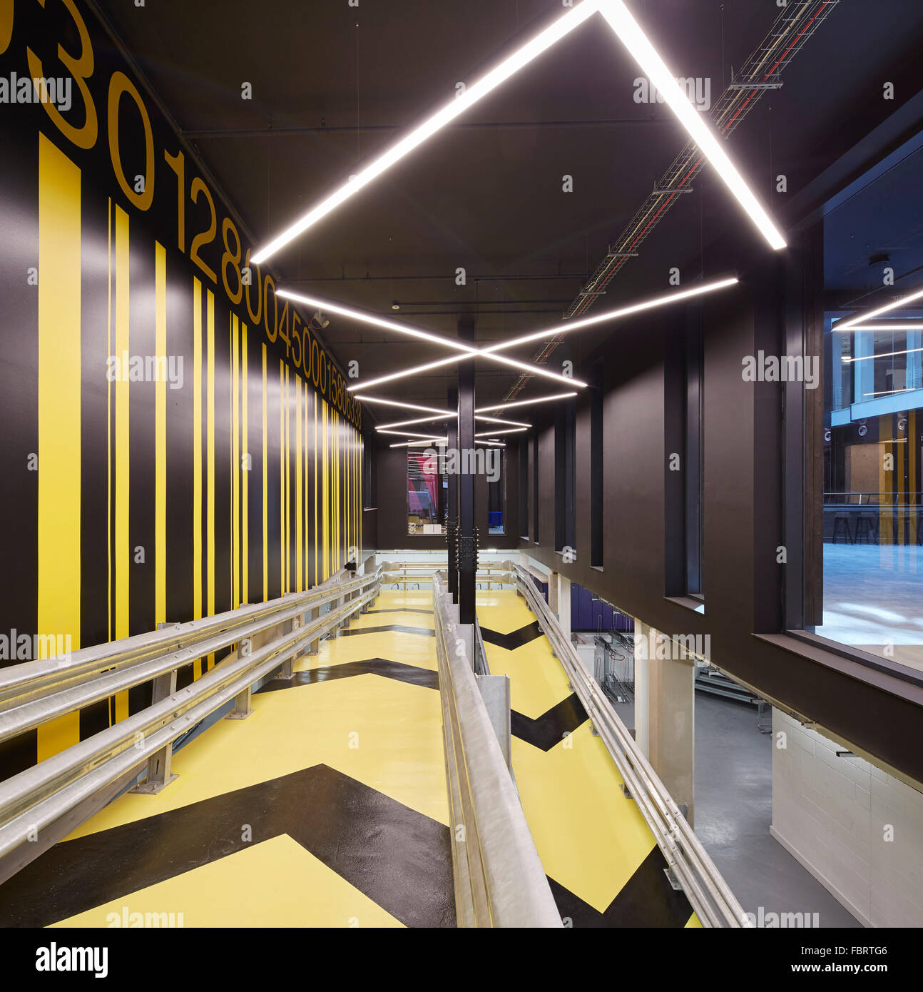 Slope of cycle ramp. The Alphabeta Building, London, United Kingdom ...