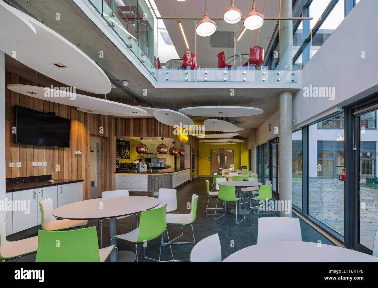 Coffee bar café showing upper level. Colfe's School - sixth form centre ...