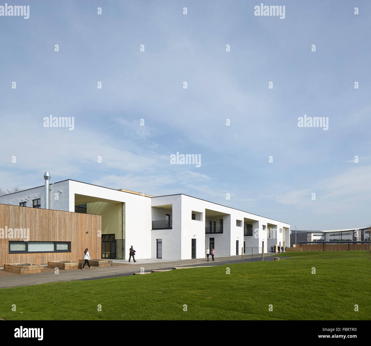 Building perspective from landscaped grounds. Lairdsland Primary School ...