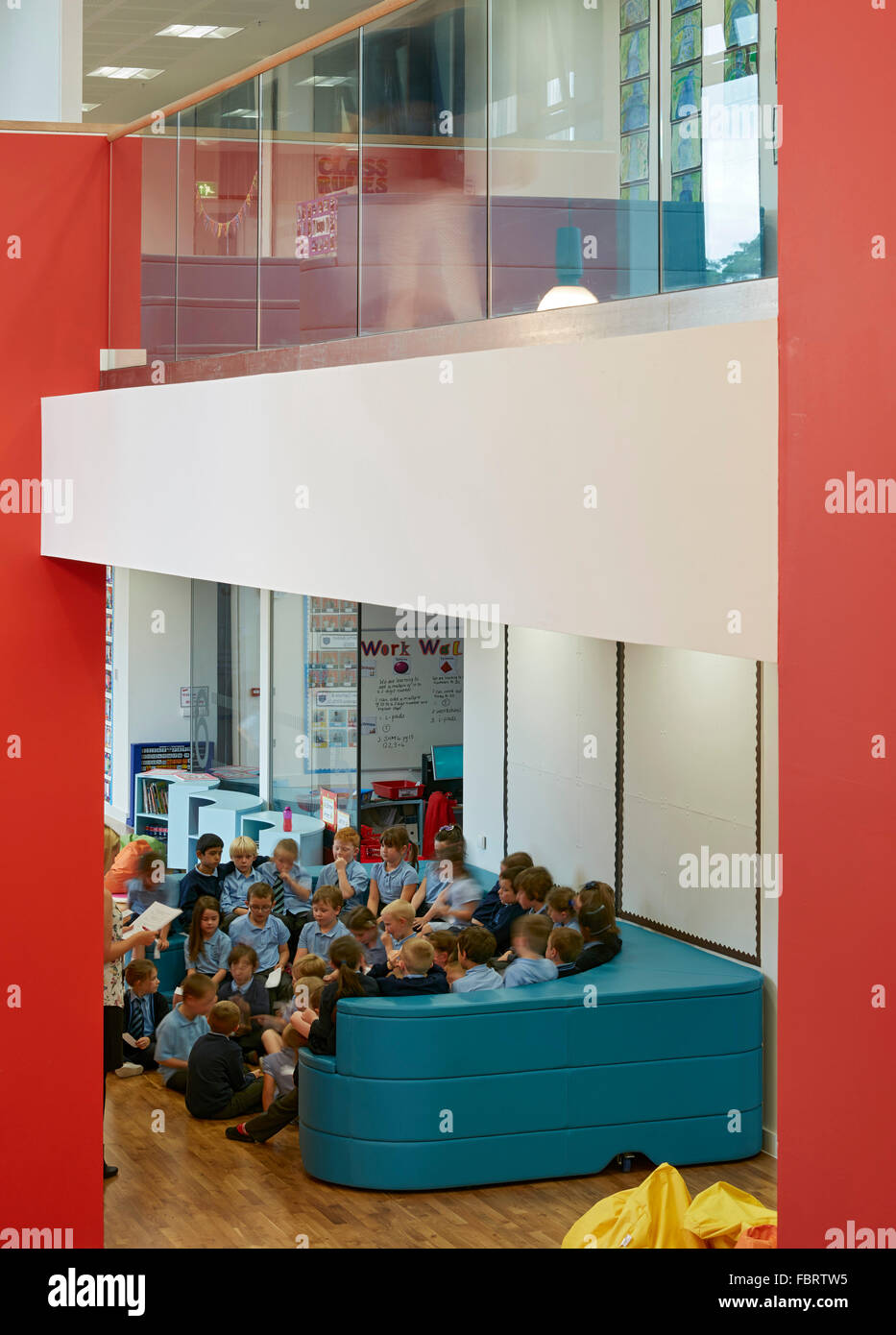 Cluster of children in circulation space. Lairdsland Primary School ...