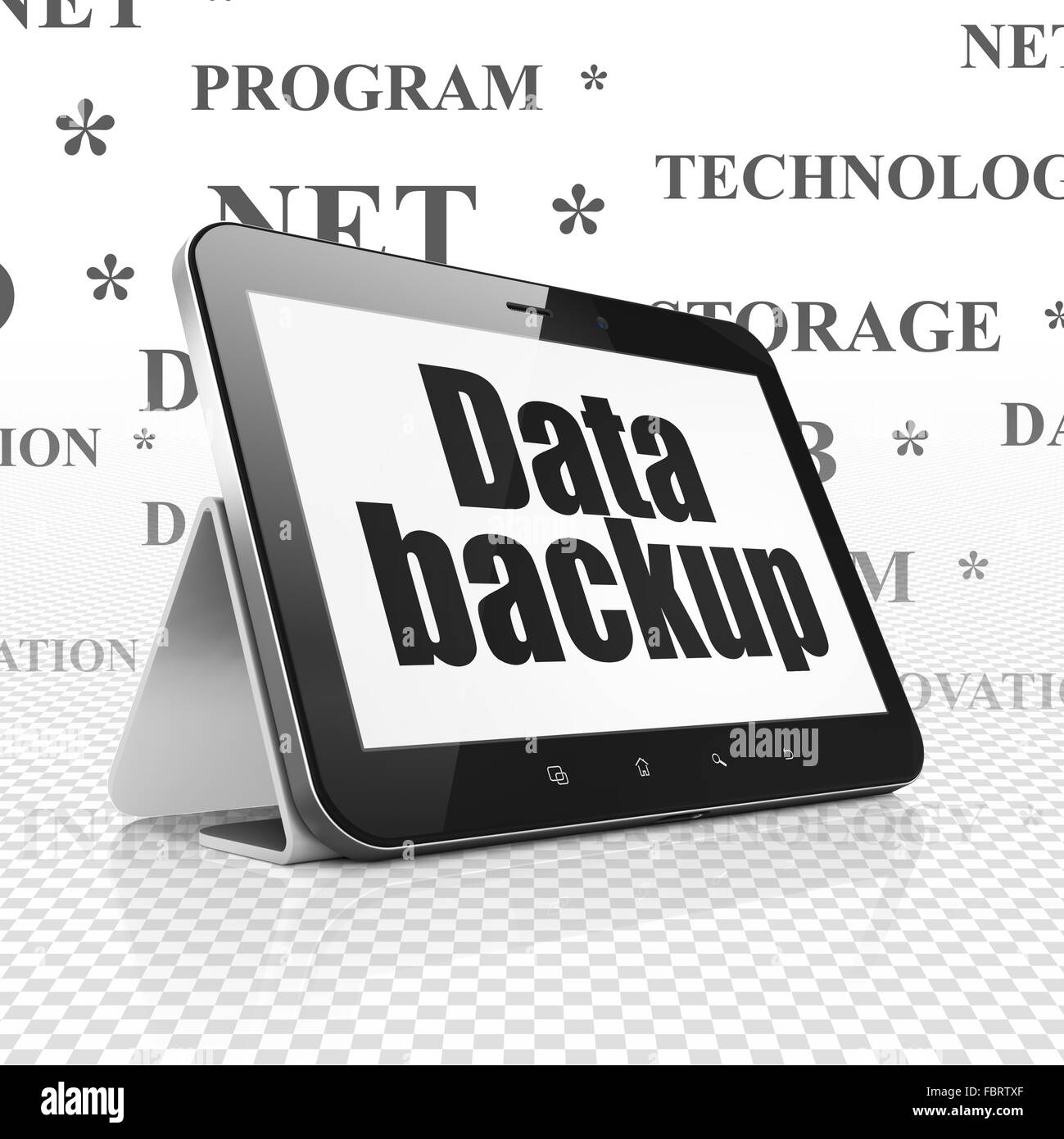 Data concept: Tablet Computer with Data Backup on display Stock Photo ...