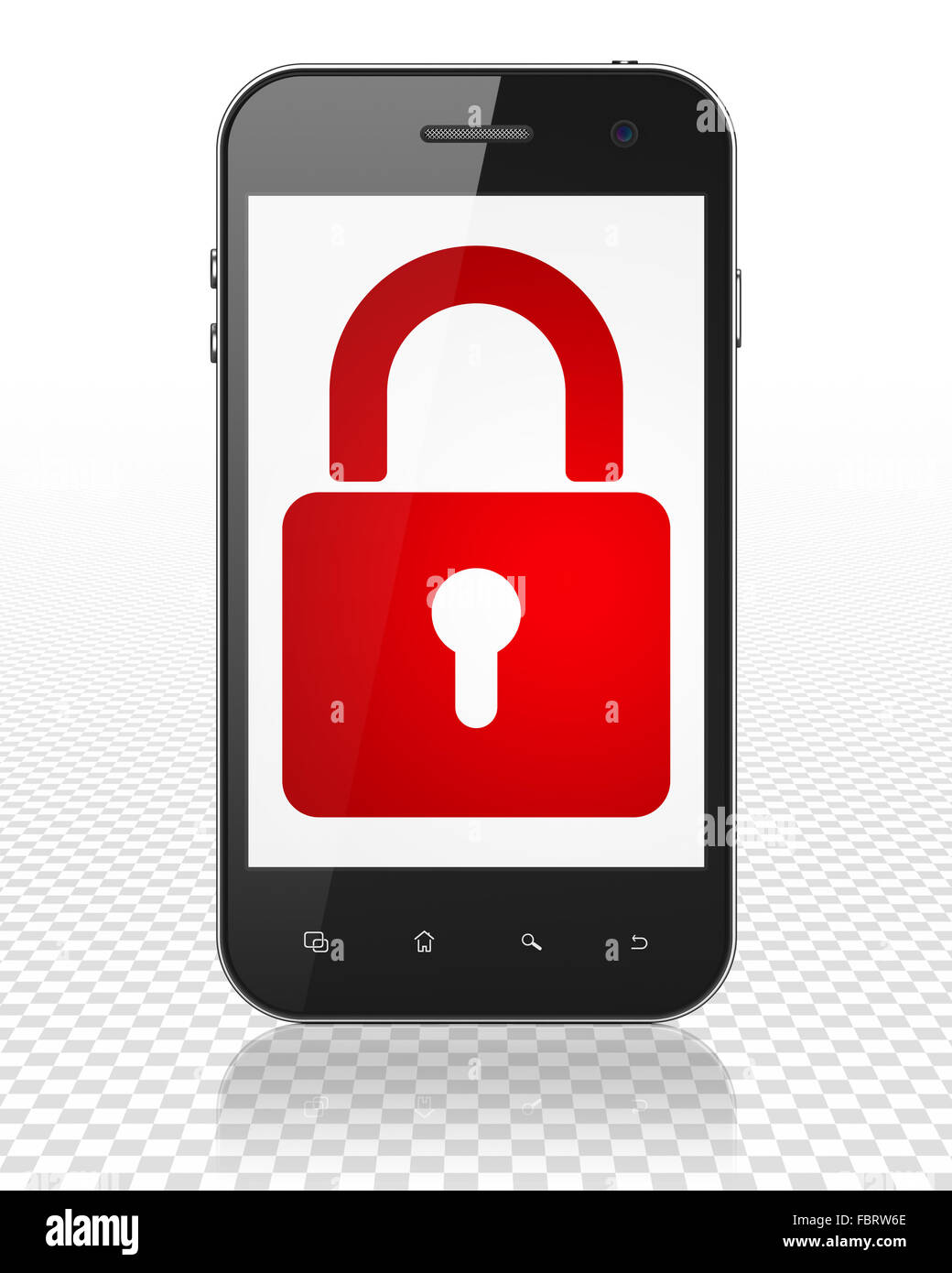 Privacy concept: Smartphone with Closed Padlock on display Stock Photo ...