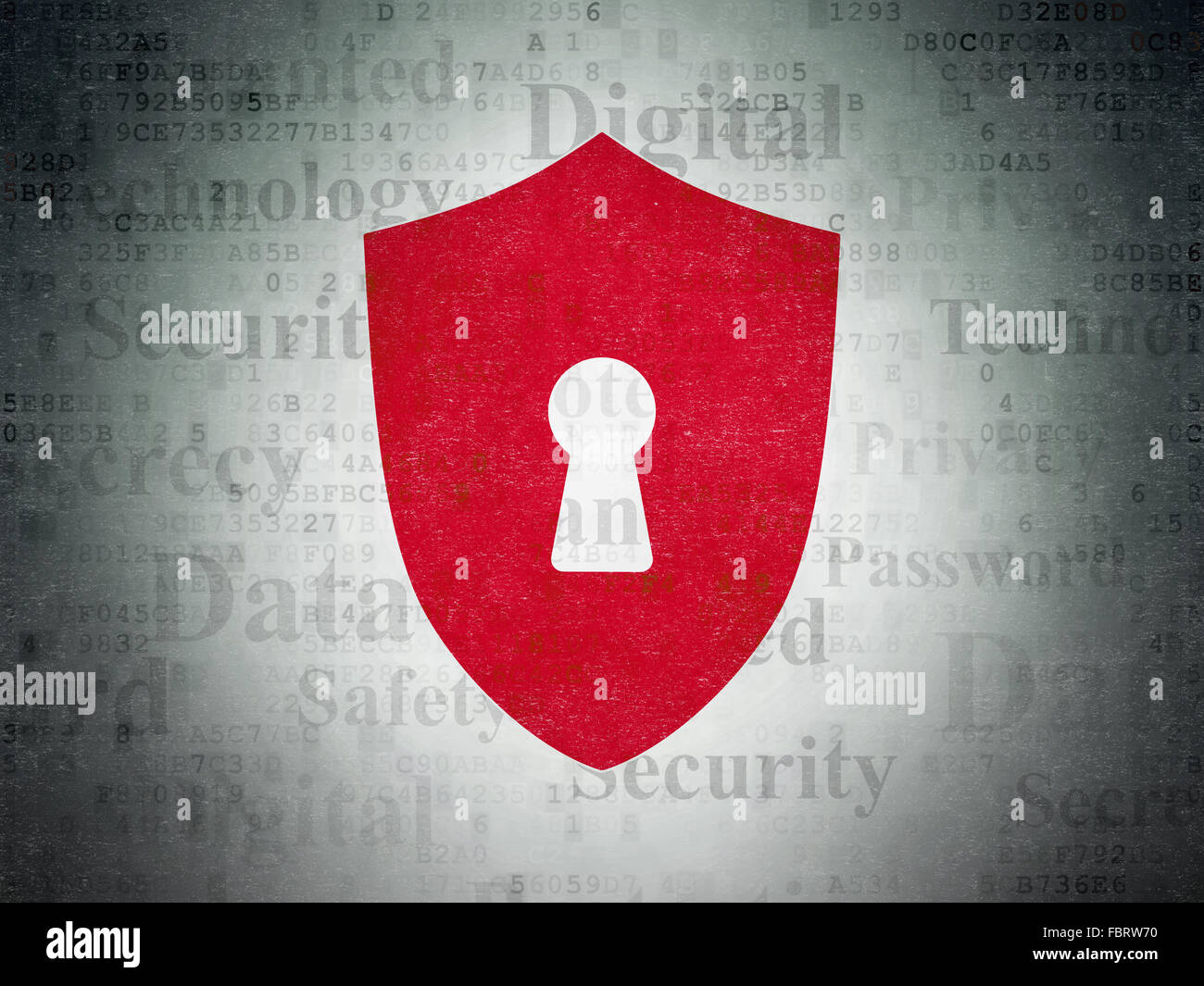 Safety concept: Shield With Keyhole on Digital Paper background Stock ...