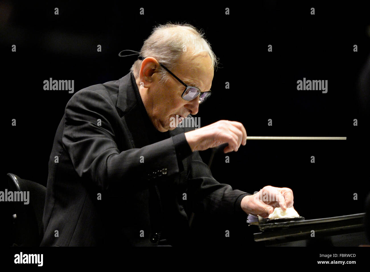 Famous Italian film composer Ennio Morricone performs with the Czech ...