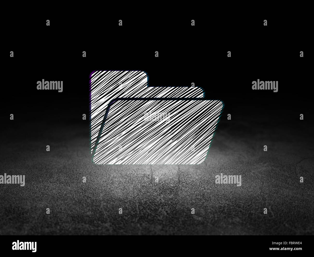 Business concept: Folder in grunge dark room Stock Photo - Alamy