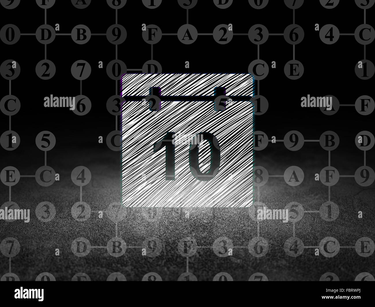 Timeline concept: Calendar in grunge dark room Stock Photo - Alamy