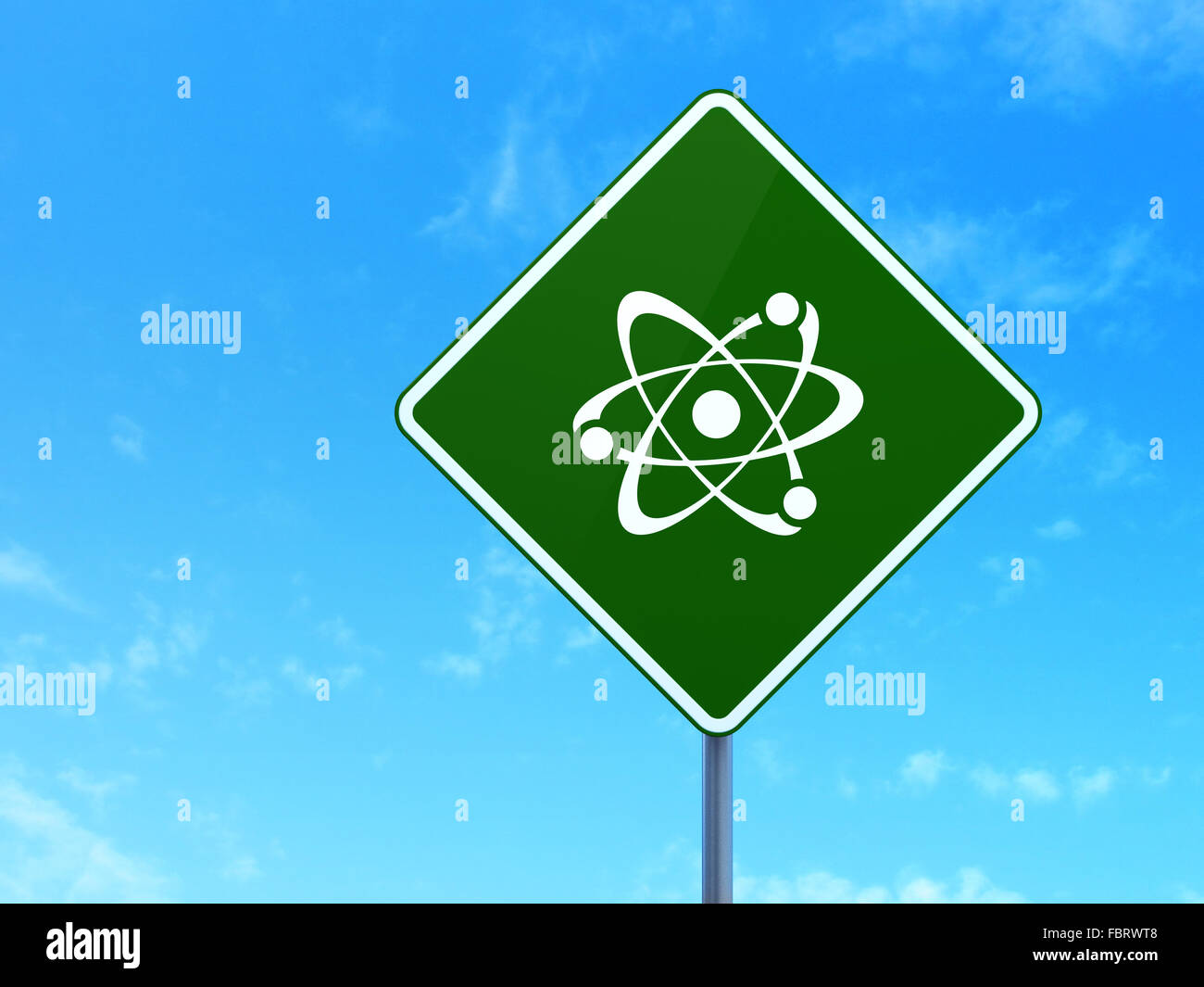Science concept: Molecule on road sign background Stock Photo - Alamy