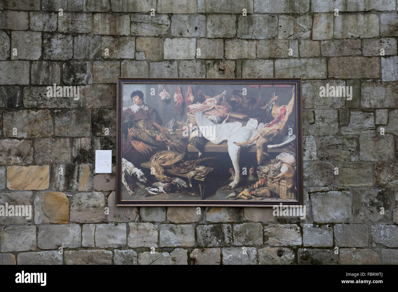Classic masters paintings being shown outside York Art Gallery. York is ...